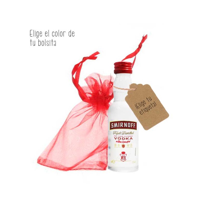 Botellita VODKA SMIRNOFF - Mini botellas de licor personalizadas